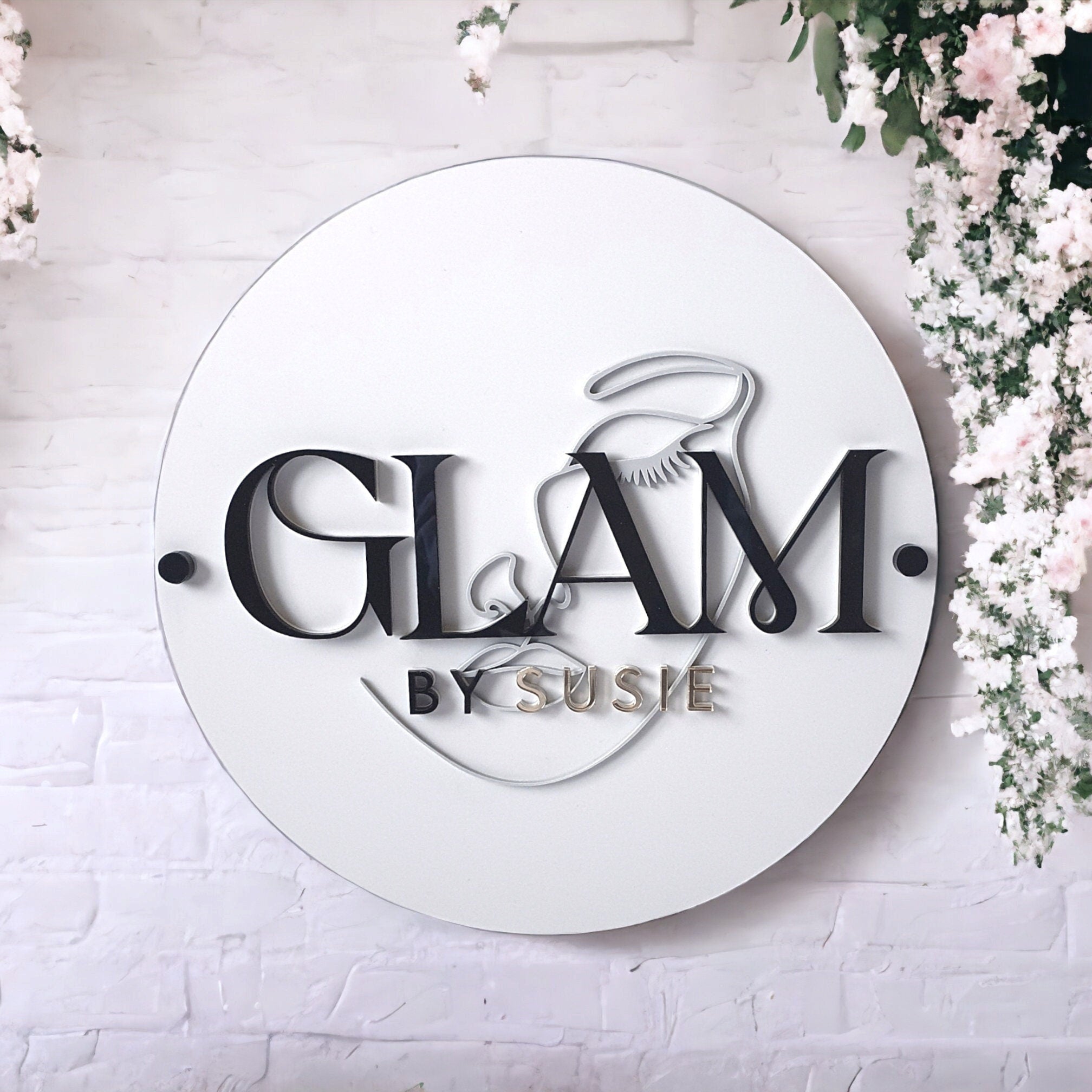 Custom personalised acrylic business sign logo, various sizes with opt ...